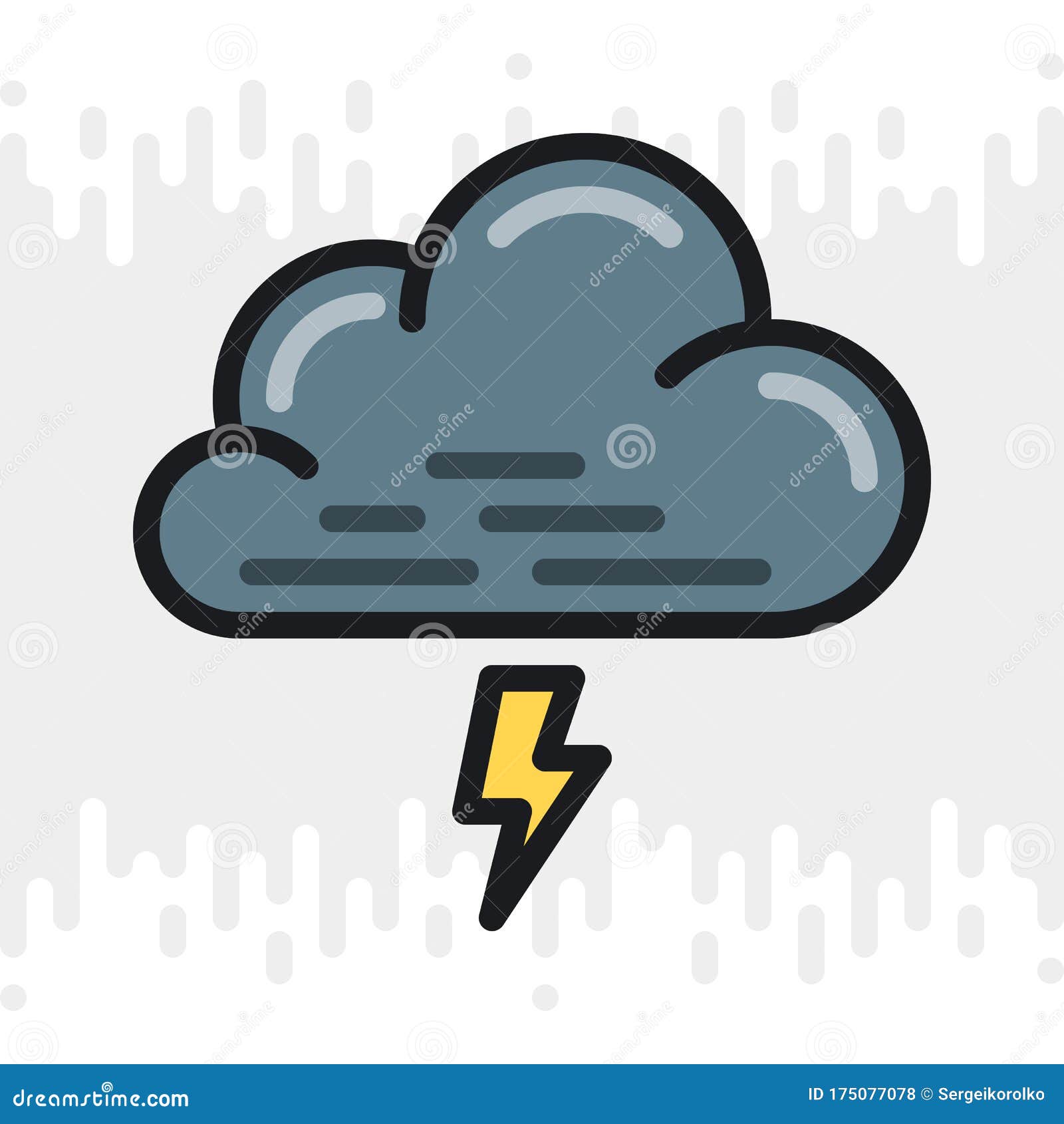 Thundercloud, Storm Cloud or Thunderstorm Icon for Weather Forecast ...