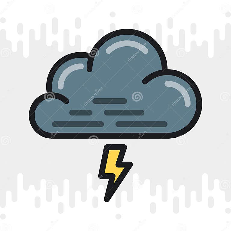 Thundercloud, Storm Cloud or Thunderstorm Icon for Weather Forecast ...