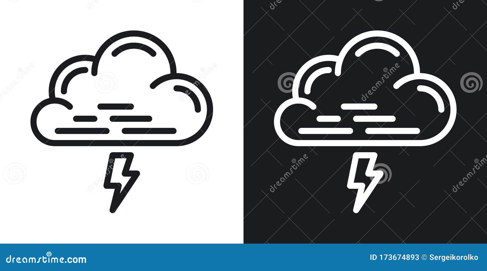 Thundercloud, Storm Cloud or Thunderstorm Icon for Weather Forecast ...