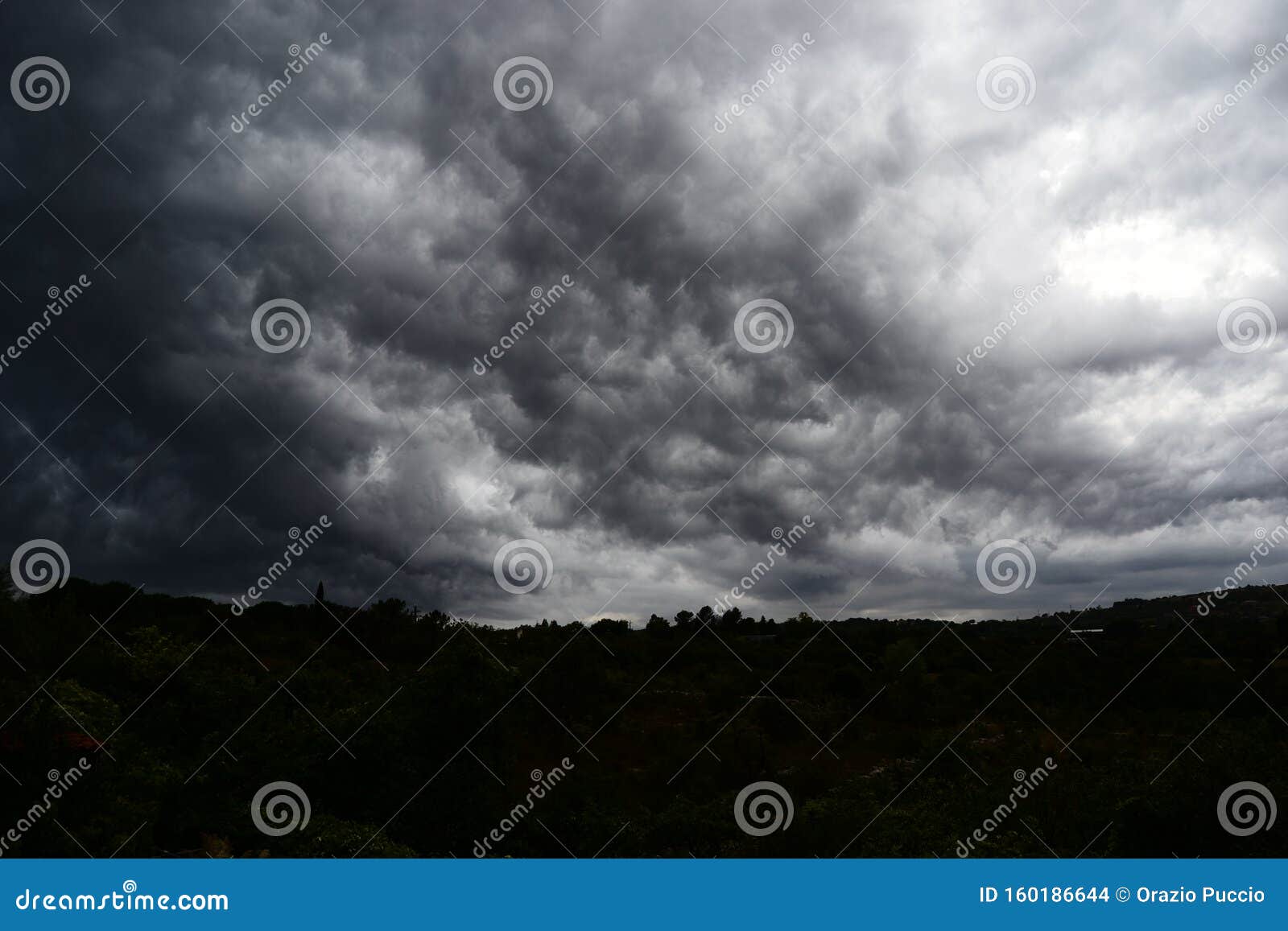 Thundercloud Supercell Seen from Below, Gray Storm Clouds Stock Photo ...
