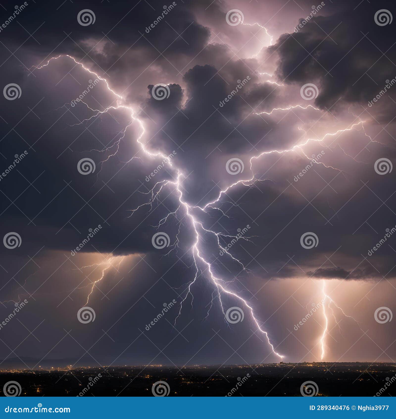 A Burst of Lightning Resembles a Celestial Explosion, Scattering Sparks ...