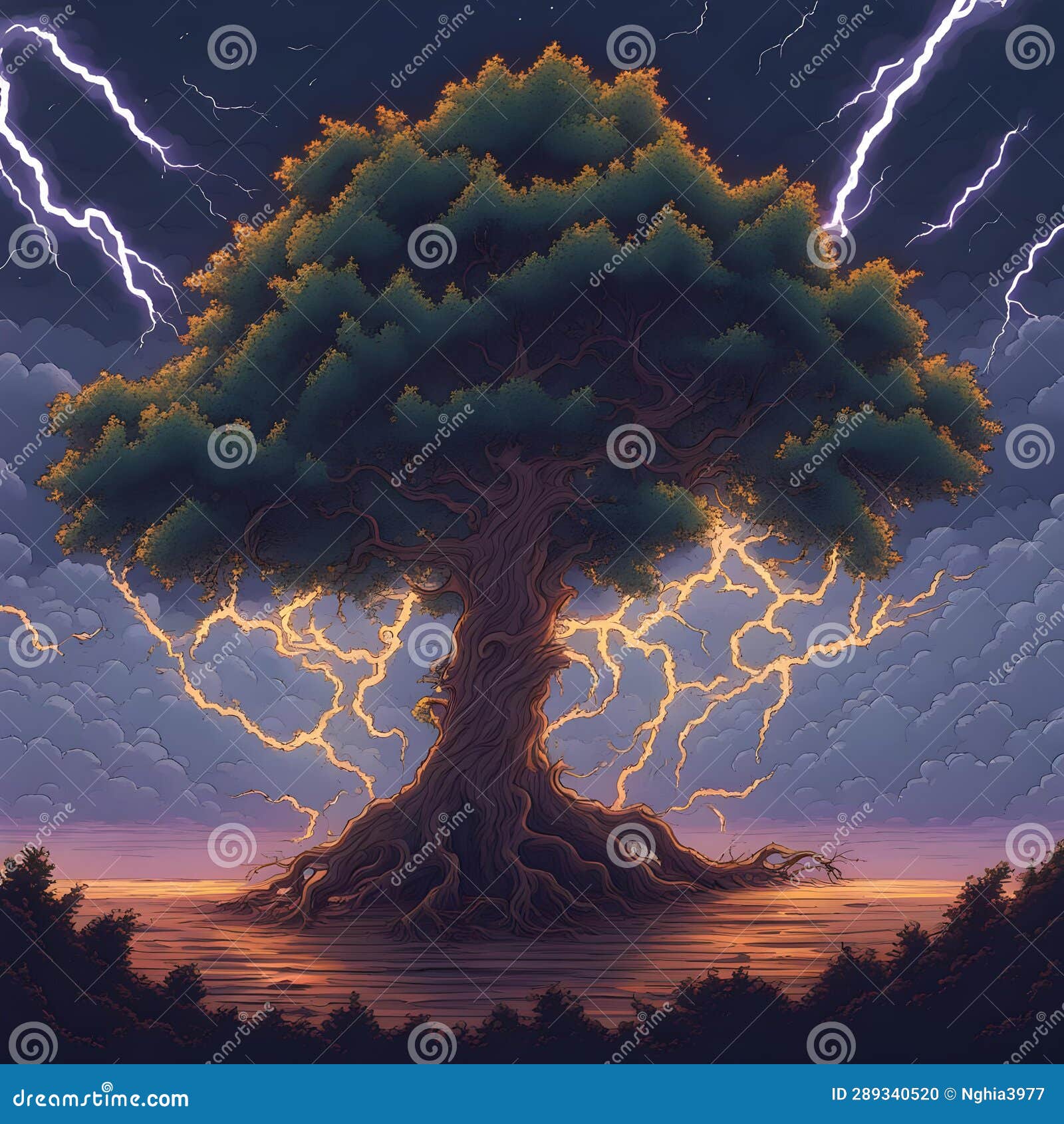 Lightning Branches Out Like a Cosmic Tree, Its Roots Buried in the ...