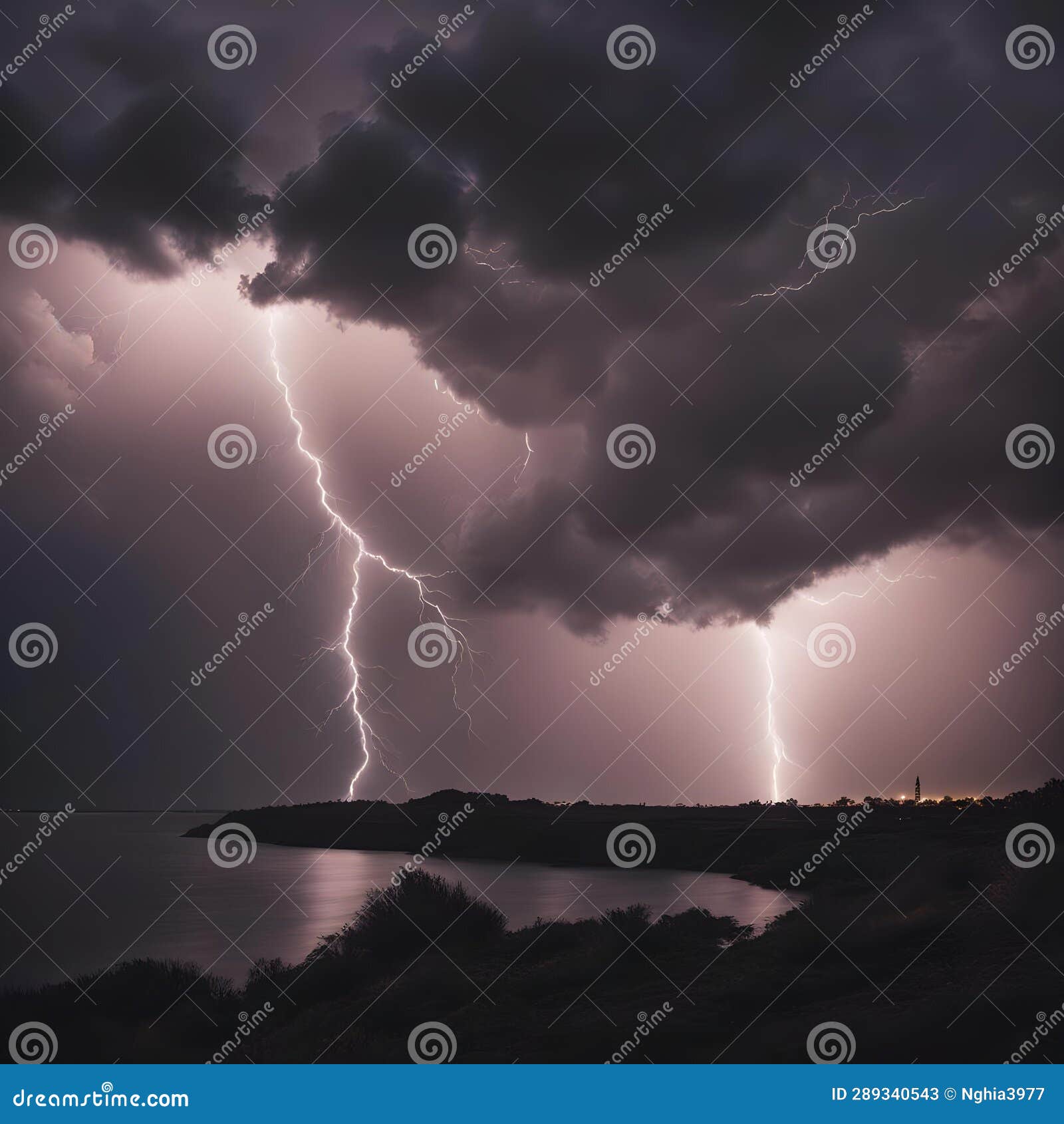 The Night is Split Asunder by a Brilliant Lightning Bolt, Casting an ...