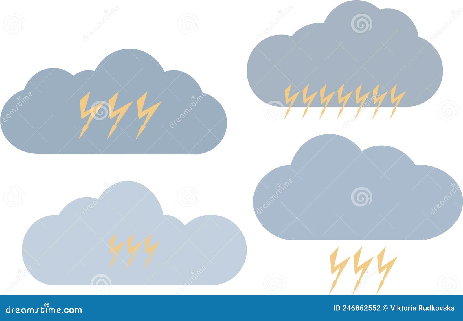 Thunderclouds with Lightning. Data Error. Vector. Stock Vector ...