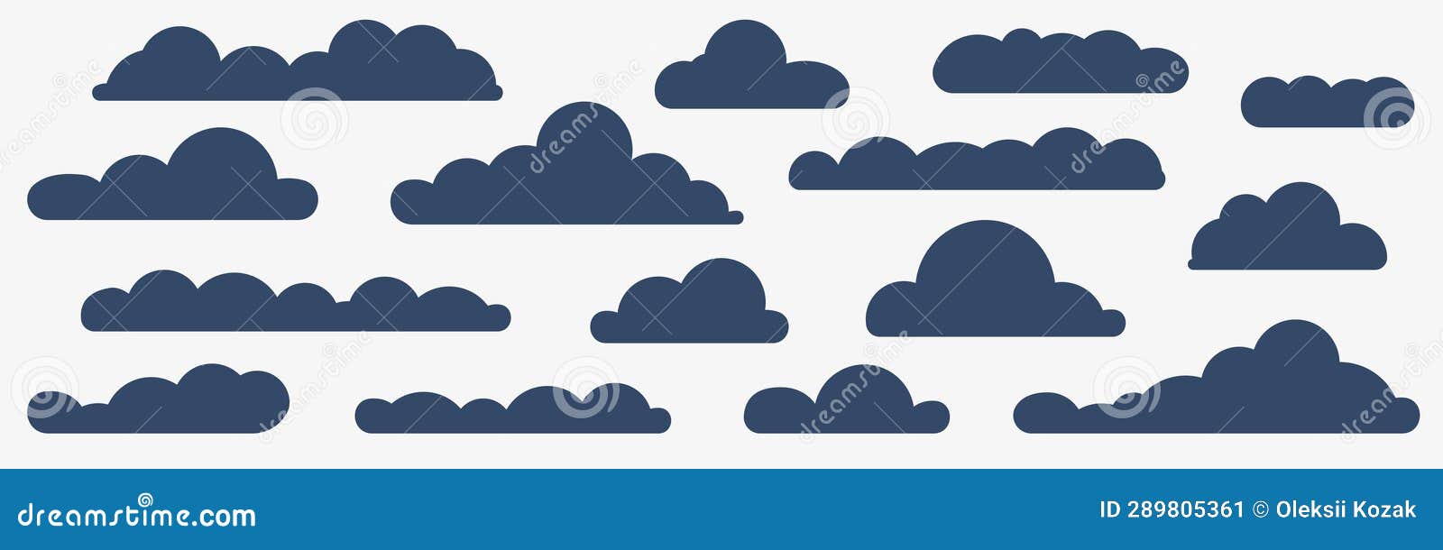 Thunderclouds Set. There is a Half Cloud in the Sky. Set of Abstract ...