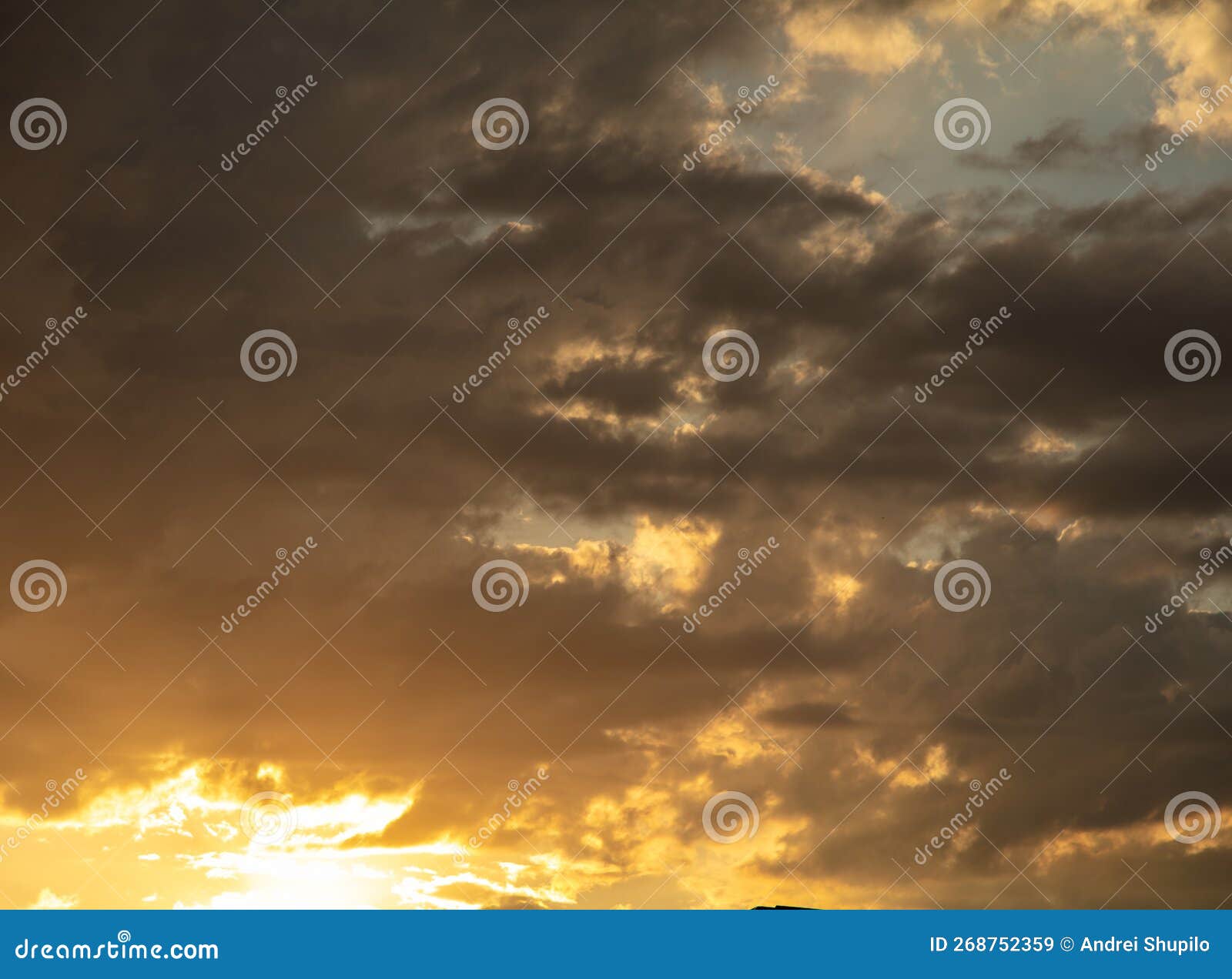 Thunderclouds in the Sky at Sunset. Stock Image - Image of light ...