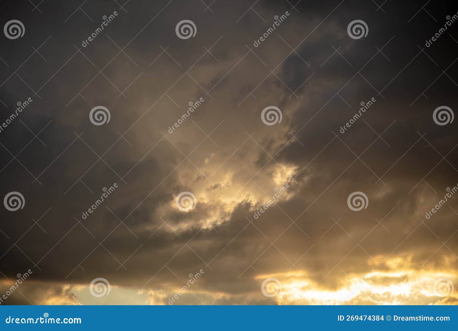Thunderclouds in the Sky at Sunset. Stock Photo - Image of cloudy ...