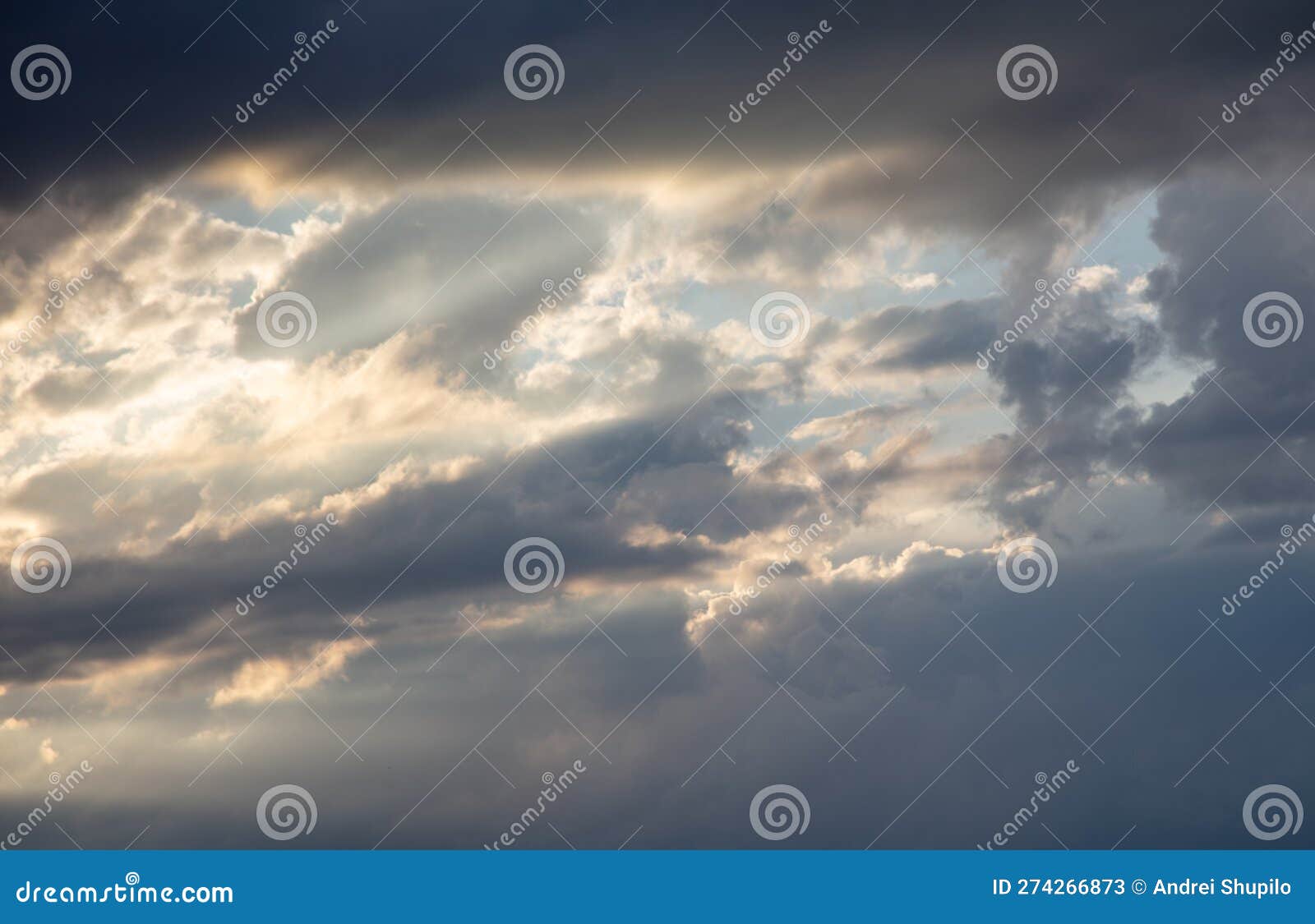 Thunderclouds in the Sky at Sunset. Stock Image - Image of cloudy ...