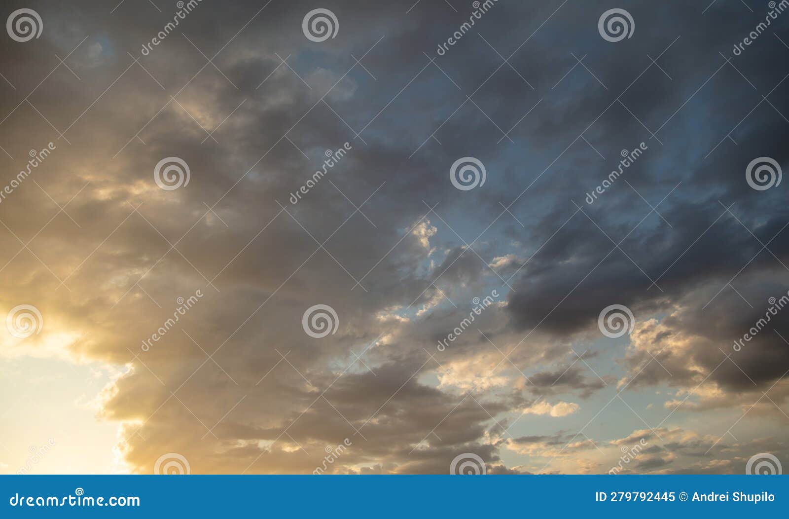 Thunderclouds in the Sky at Sunset. Stock Image - Image of evening ...