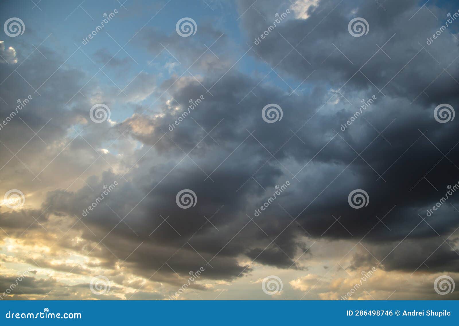 Thunderclouds in the Sky at Sunset. Stock Photo - Image of nature ...