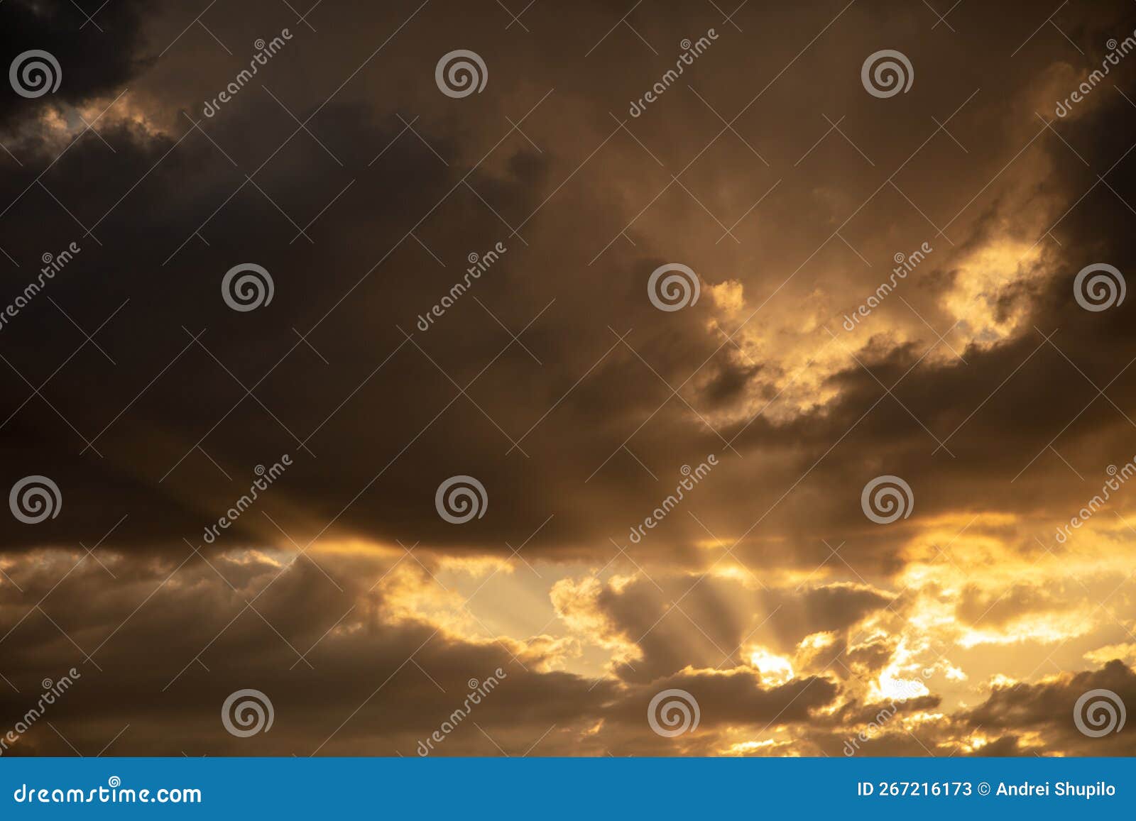 Thunderclouds in the Sky at Sunset. Stock Image - Image of view ...