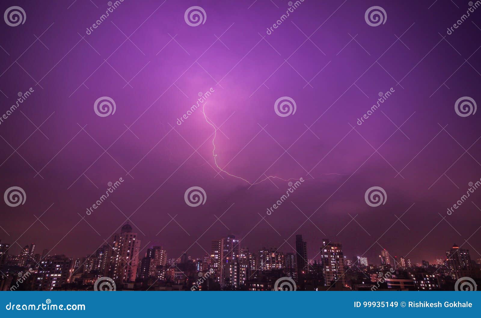 Thundering stock image. Image of drizzle, storm, lightening - 99935149