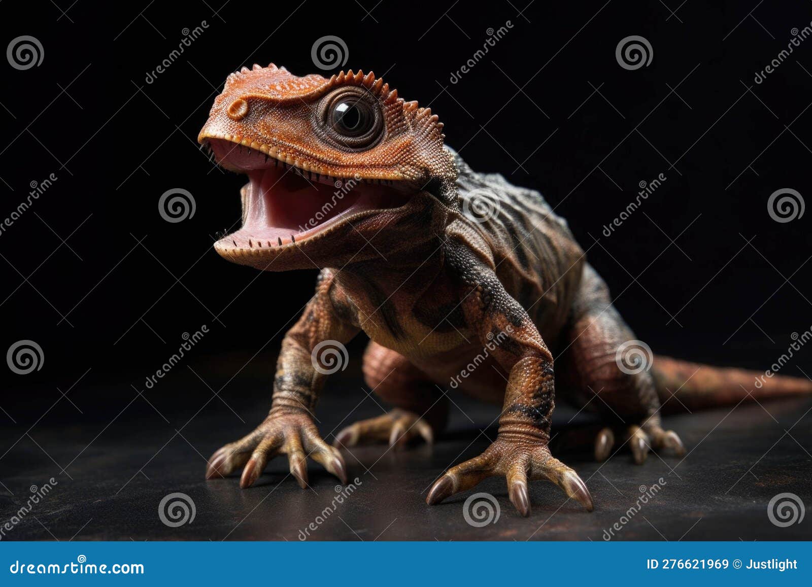 A Thunderous Baby Trex Taking Its First Steps Eyes Blazing and Teeth D ...