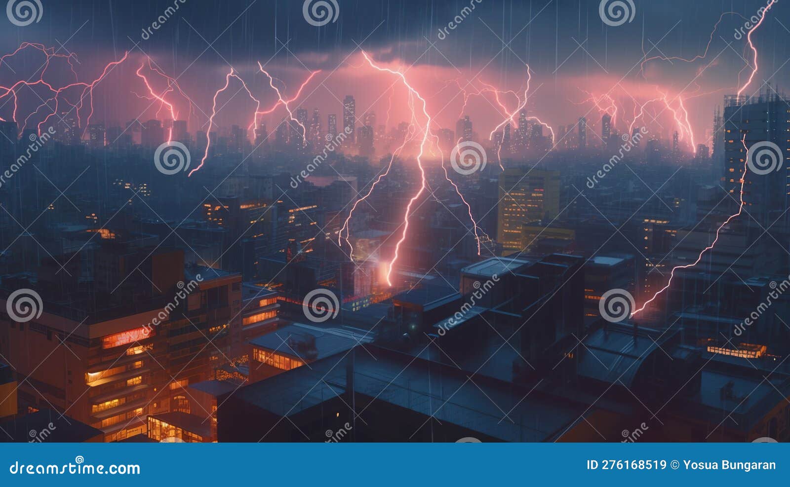 Sky With Thunderous Digital Painting Royalty-Free Cartoon ...