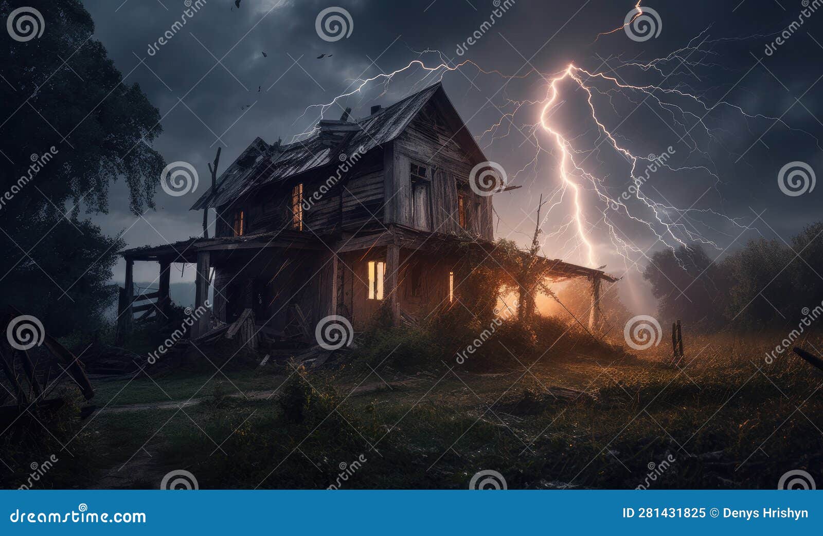 An Old House, Forgotten And Forsaken, Stands Desolate Amidst The Dense ...