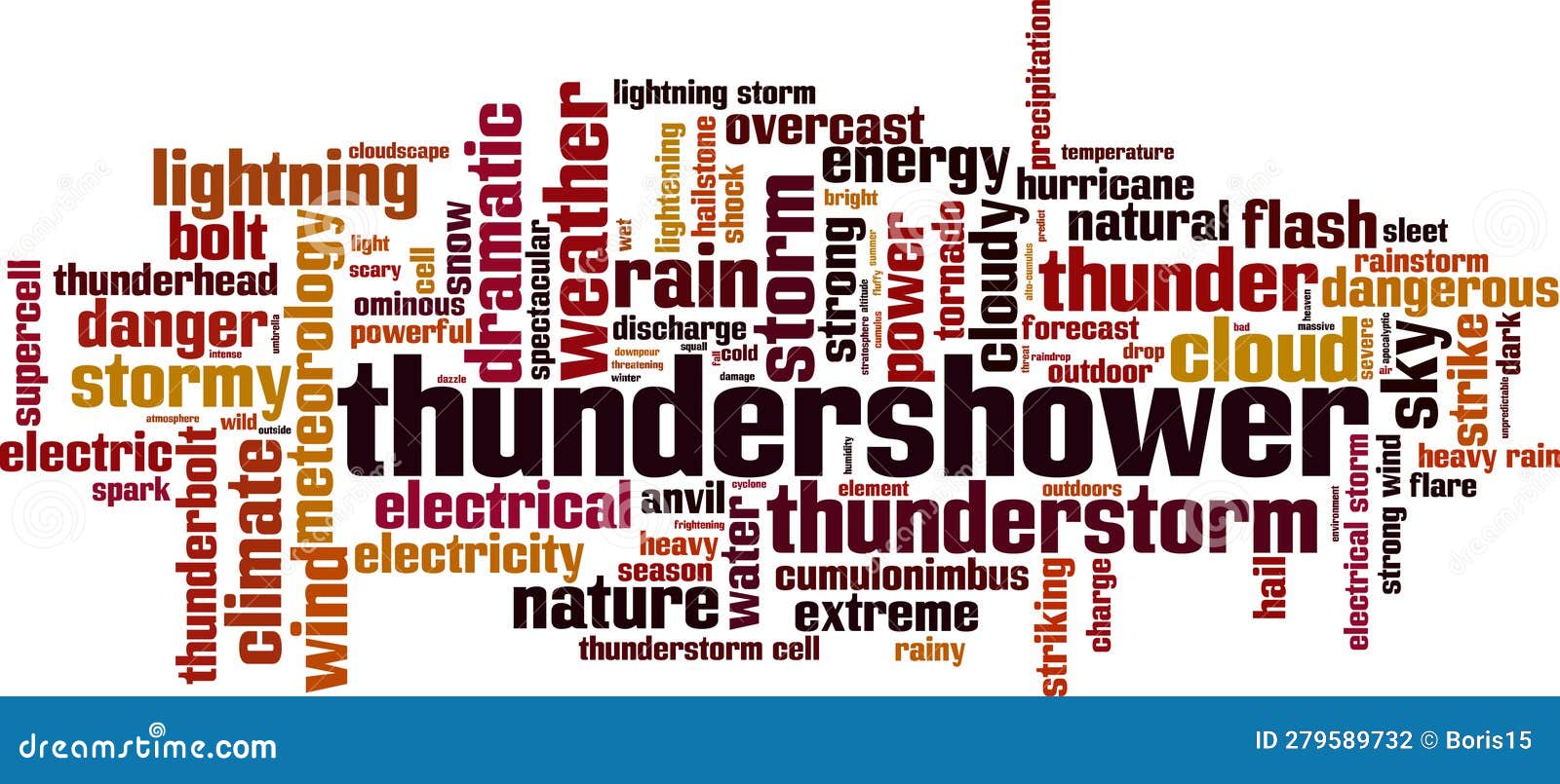 Thundershower word cloud stock vector. Illustration of precipitation - 279589732