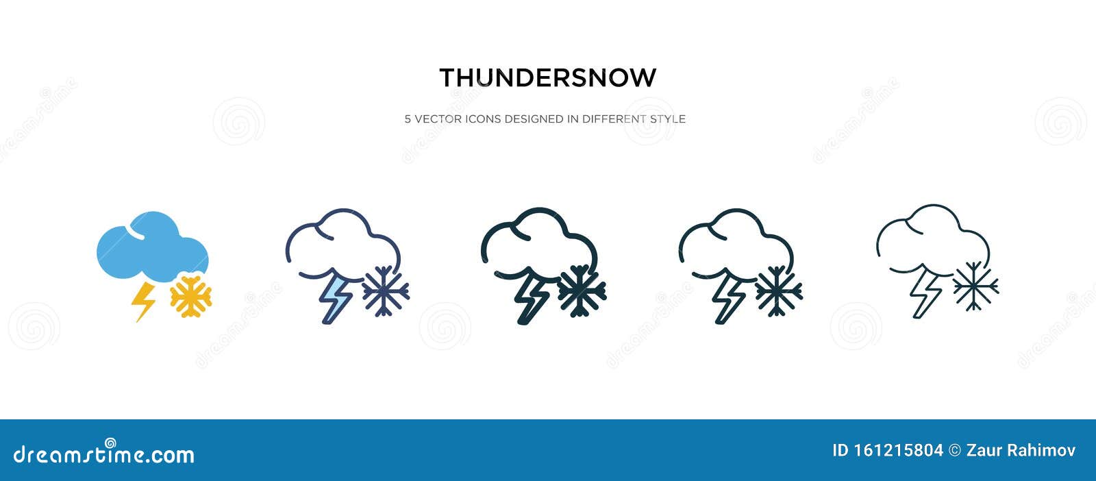 Thundersnow Icon in Different Style Vector Illustration. Two Colored ...