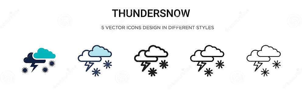 Thundersnow Icon in Filled, Thin Line, Outline and Stroke Style. Vector ...