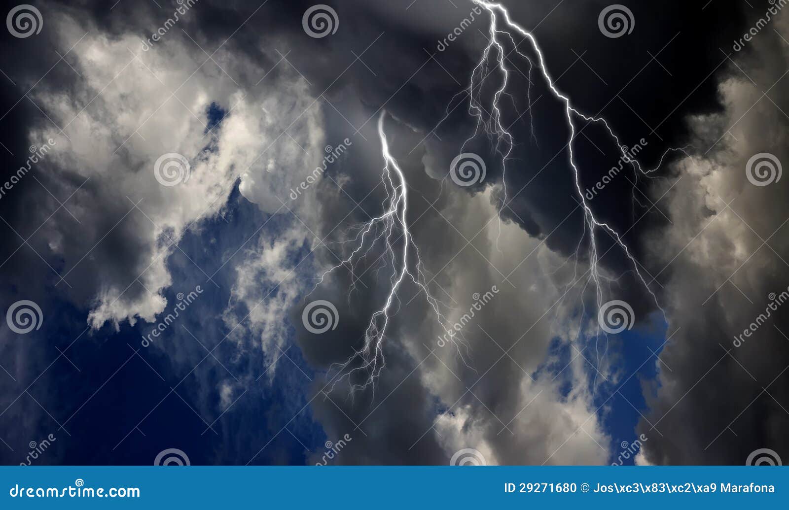 Thunderstorm stock photo. Image of powerful, cloud, bolt - 29271680