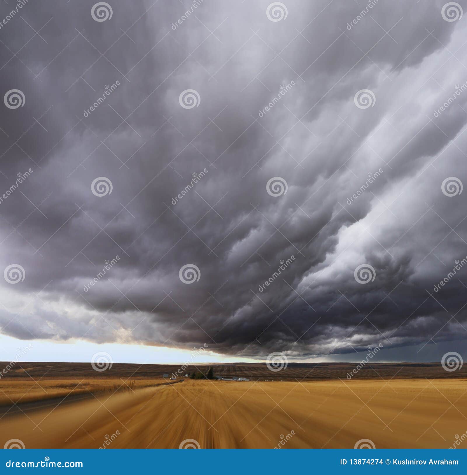 Thunderstorm above fields stock photo. Image of rural - 13874274