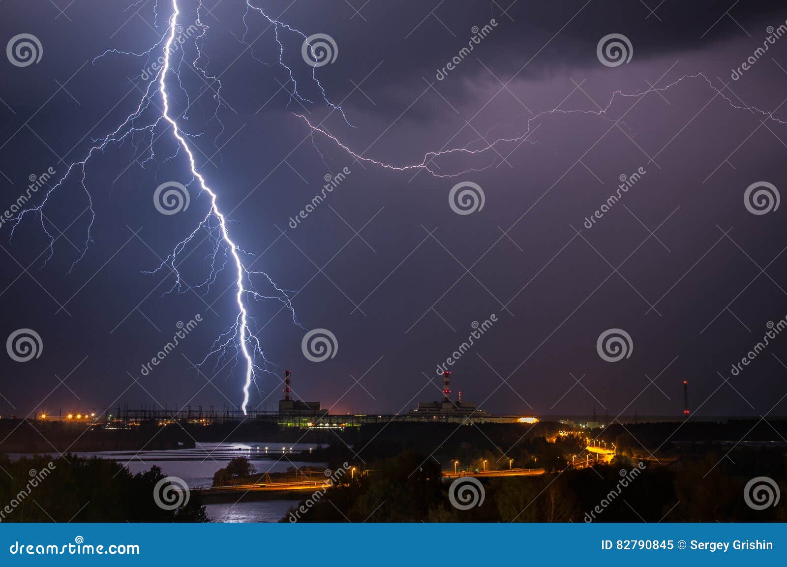 Thunderstorm Above Power Plant Stock Image - Image of danger, generator ...