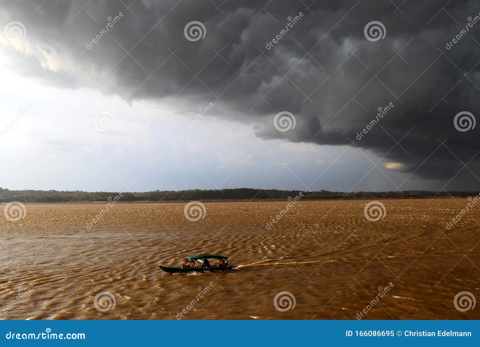 Thunderstorm on the Amazon River - Amazon, Brazil Stock Image - Image ...
