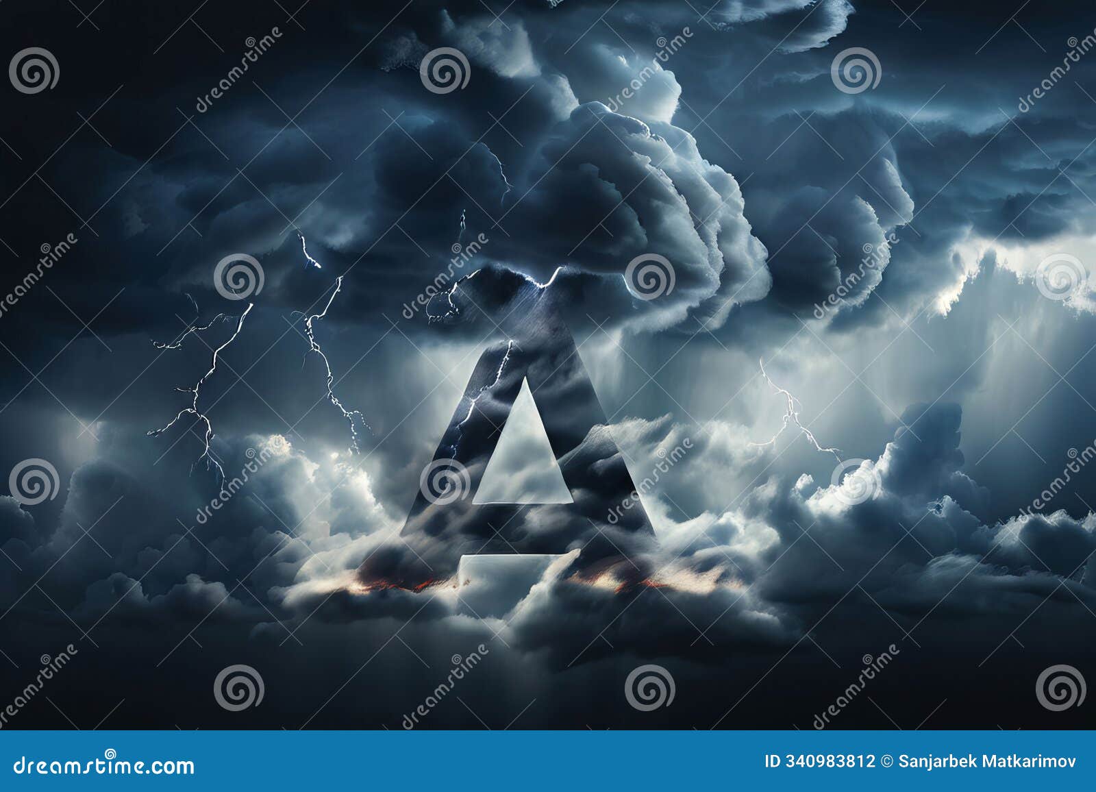 Thunderstorm Cloud Alphabets Letters Shaped by the Dark Ominous Stock ...