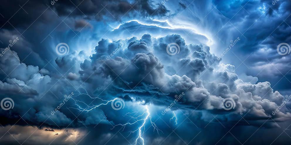 Thunderstorm Cloud Background Bad Weather Clouds Backdrop AI-Generated ...