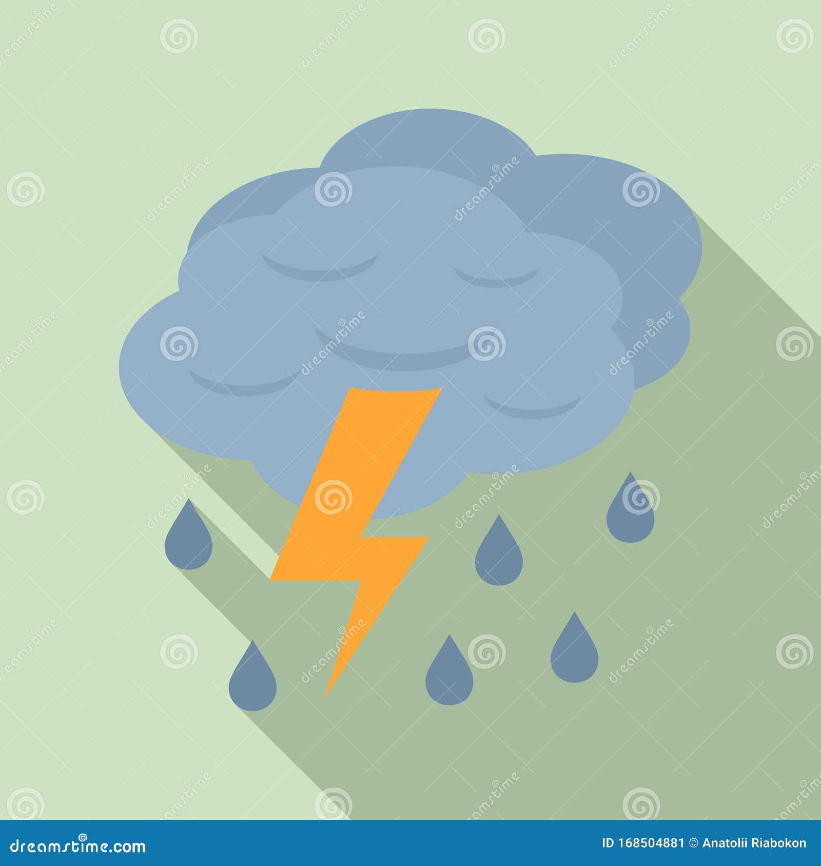Thunderstorm Cloud Icon, Flat Style Stock Vector - Illustration of ... Thunderstorm Cloud Icon, Flat Style Stock Vector - Illustration of ...