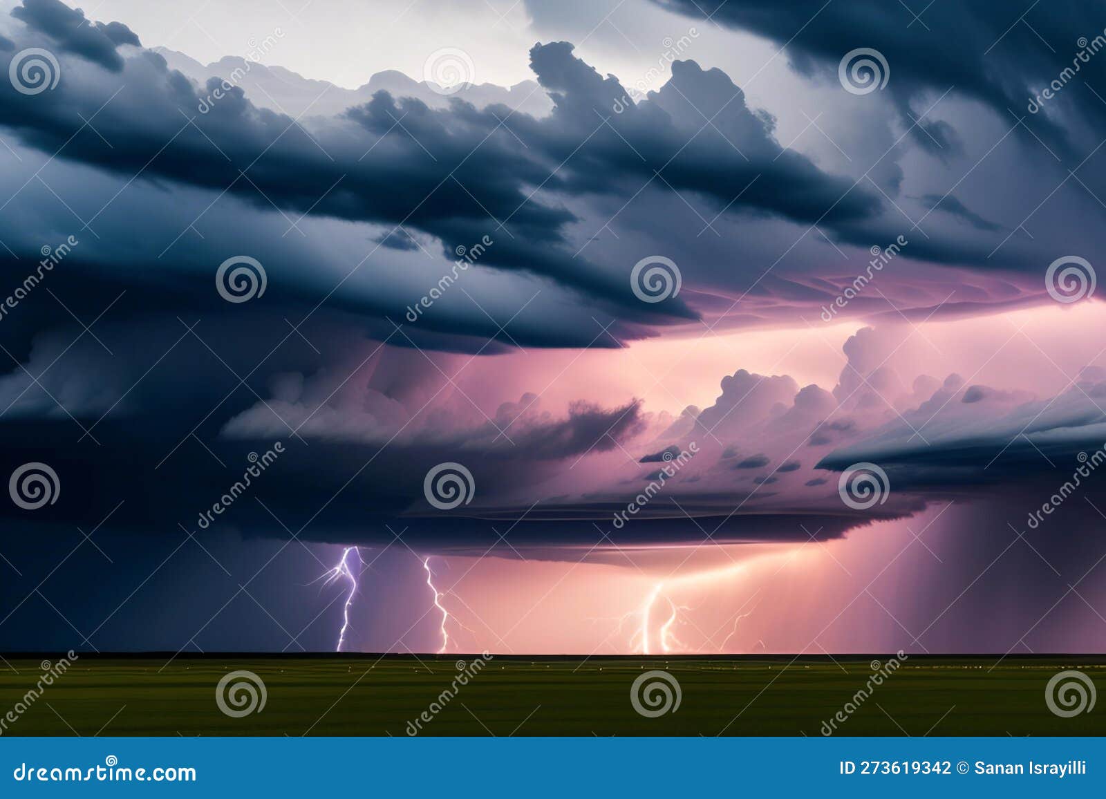 A Thunderstorm is Coming in the Fields of South Africa. the Storm is ...