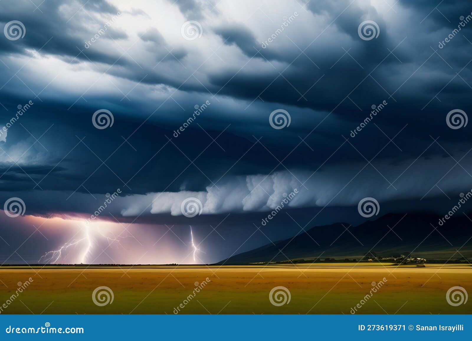 A Thunderstorm is Coming in the Fields of South Africa. the Storm is ...