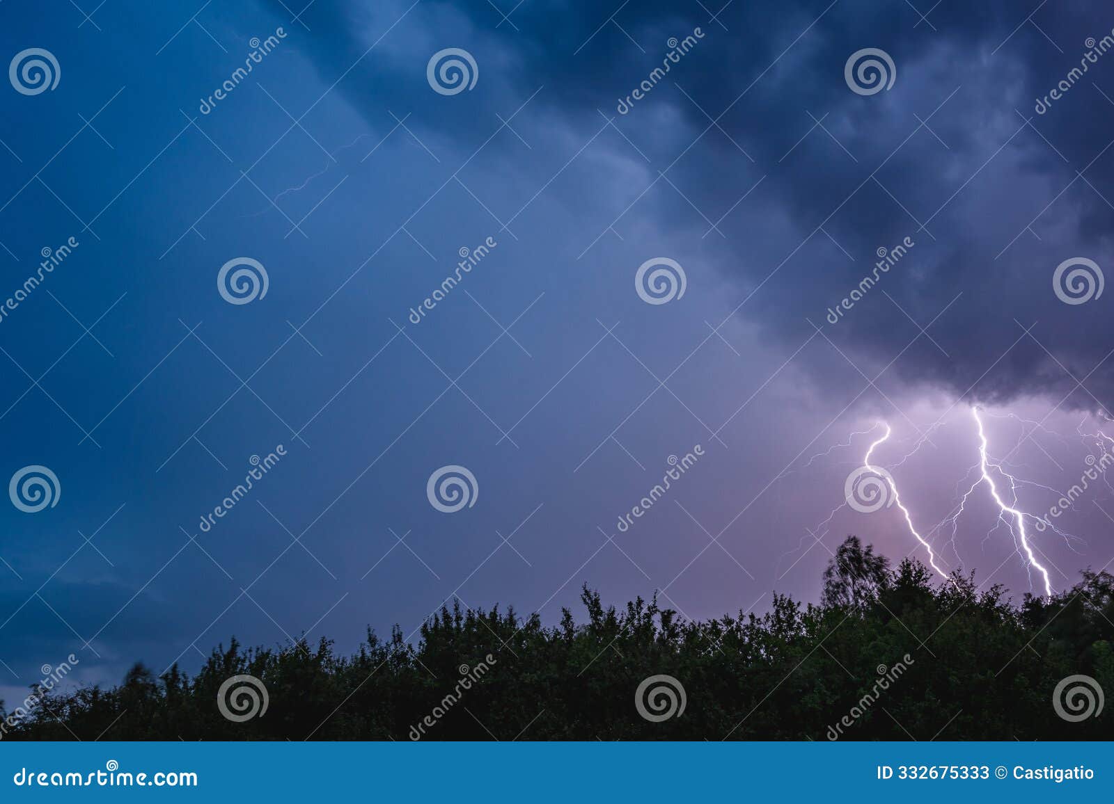 Thunderstorm, Electrostatic Discharge in the Night Sky, Branching ...