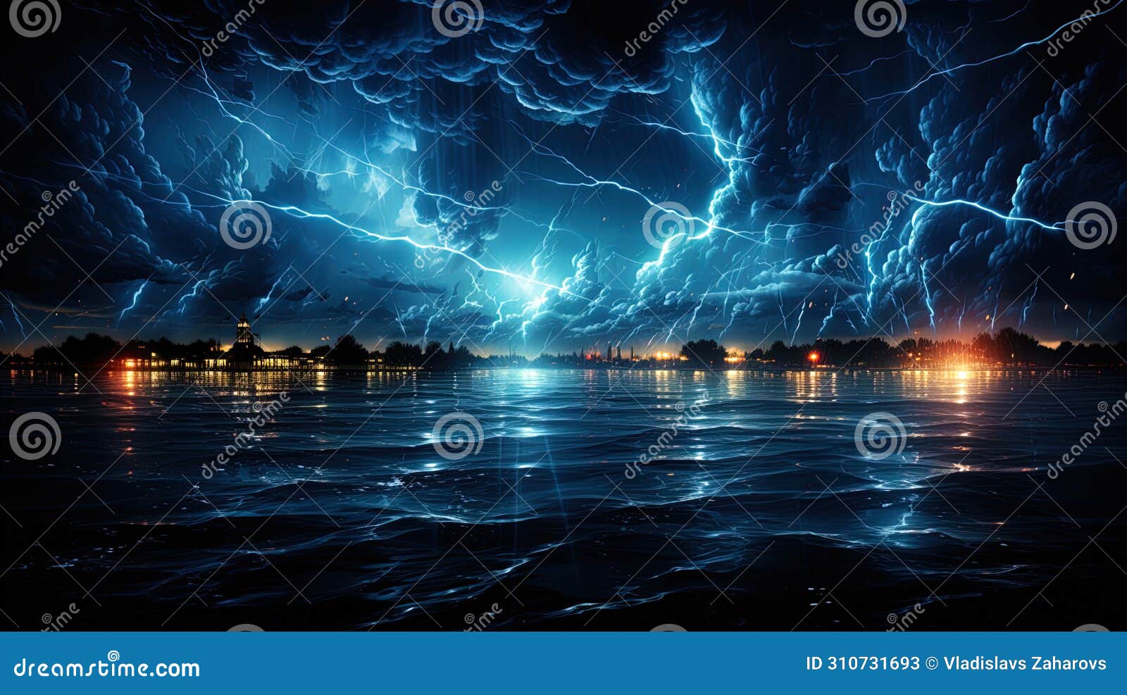 A Thunderstorm Erupted in the Night Sky, Like an Atmospheric Phenomena ...