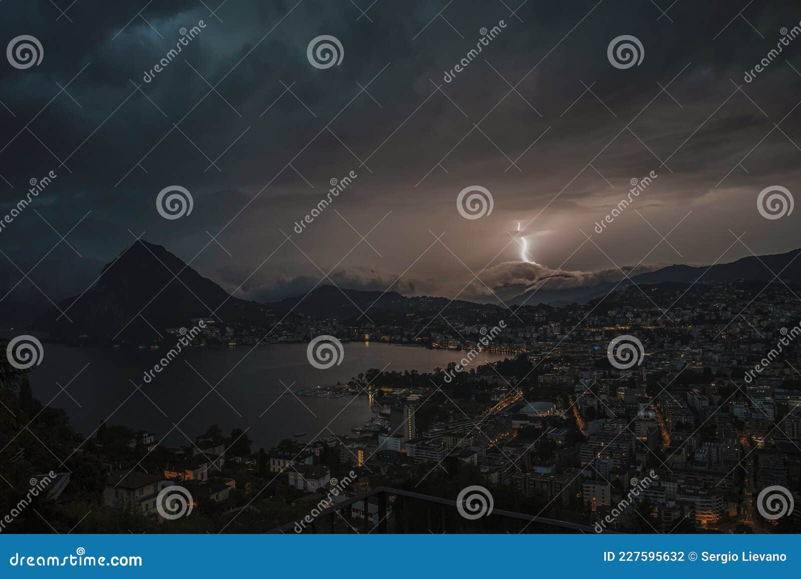 Thunderstorm And Heavy Rain Over Marmolada Mountain. Italian Alps ...