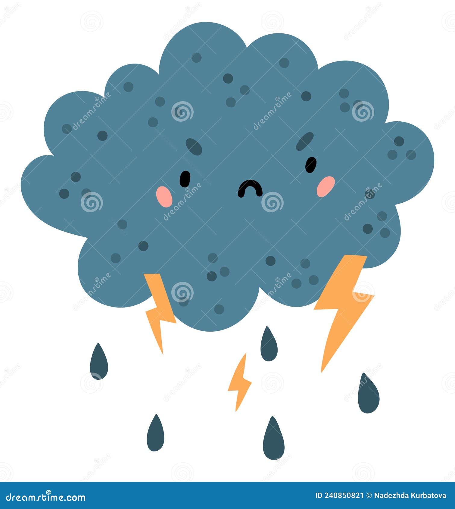 Thunderstorm Icon. Angry Cloud with Lightning and Thunder Stock Vector ...
