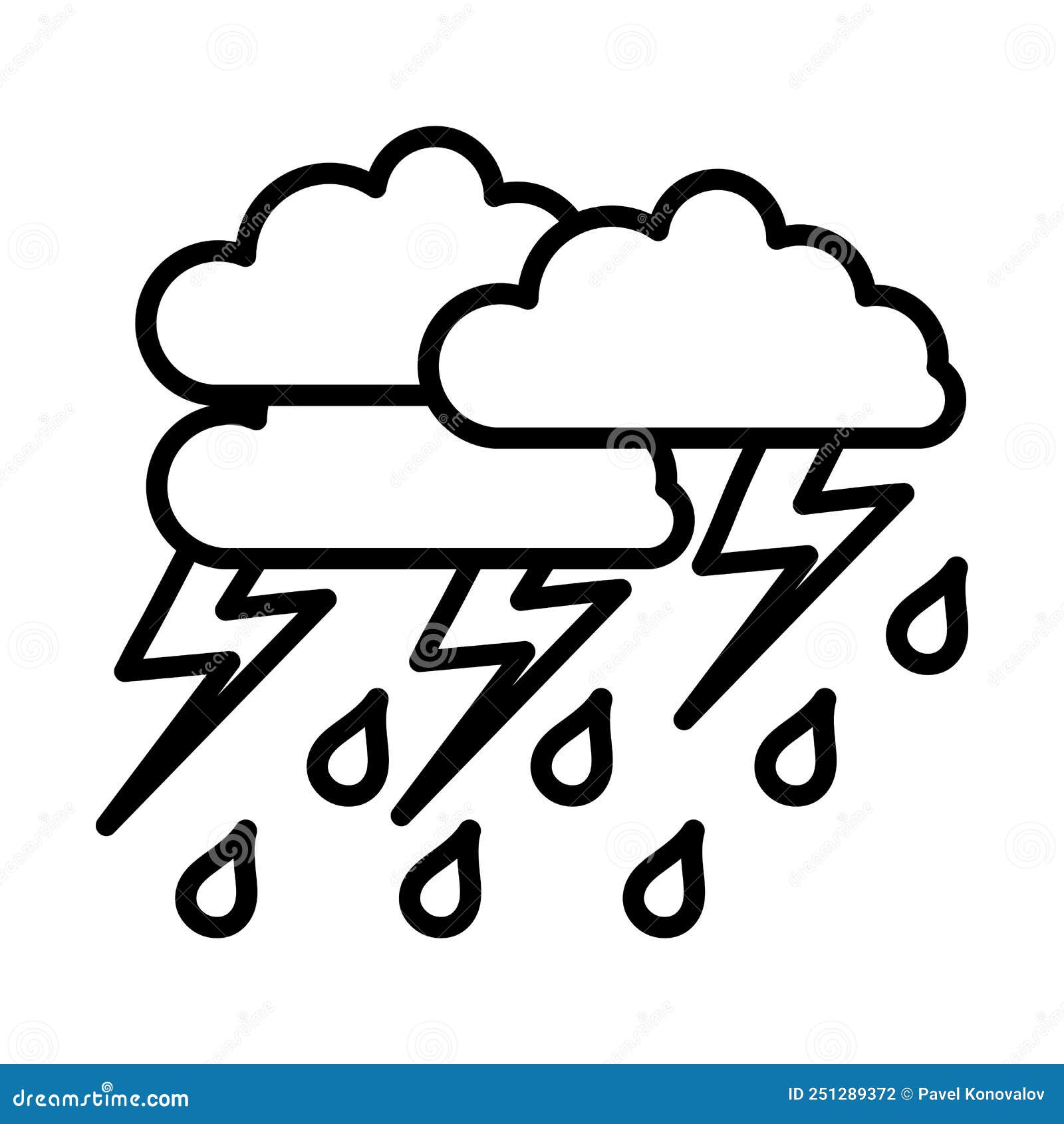 Thunderstorm Icon stock vector. Illustration of nature - 251289372