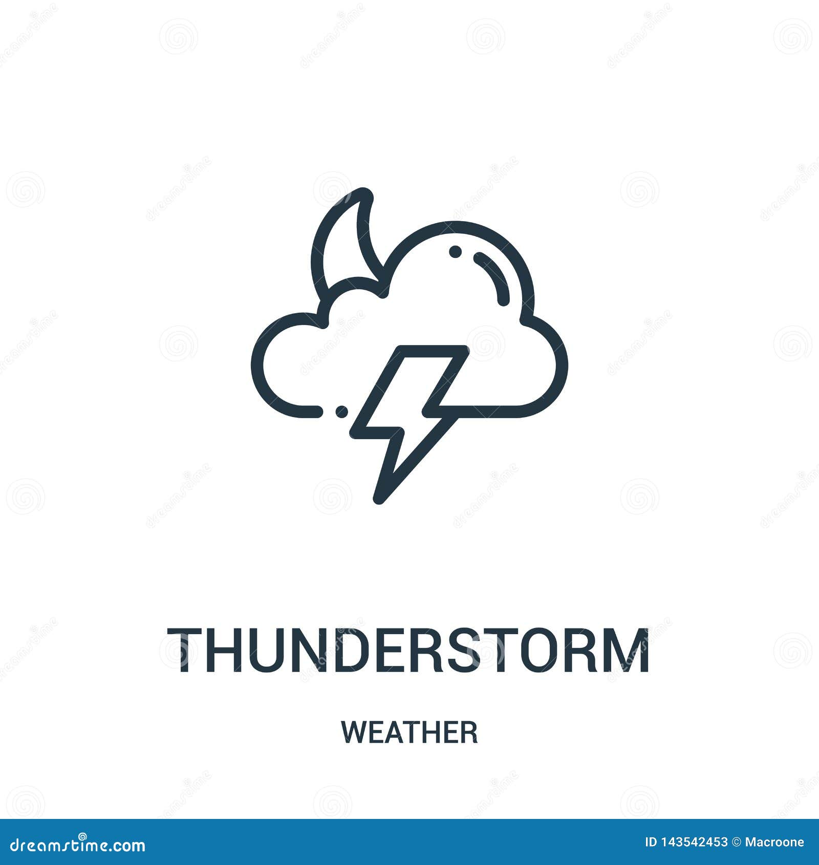 Thunderstorm Icon Vector from Weather Collection. Thin Line ...