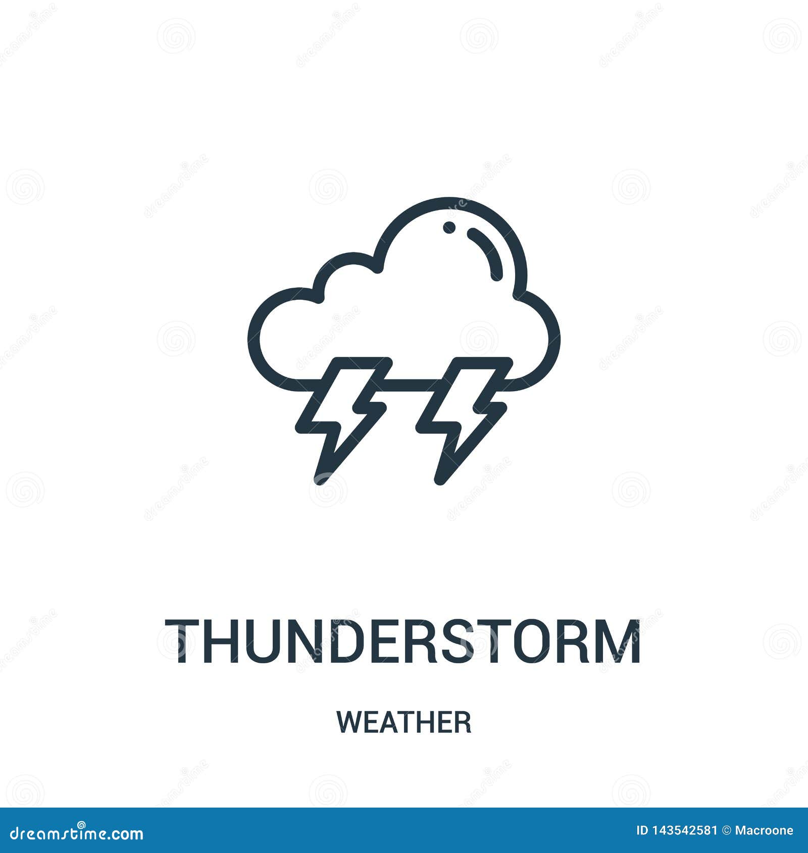 Thunderstorm Icon Vector from Weather Collection. Thin Line ...