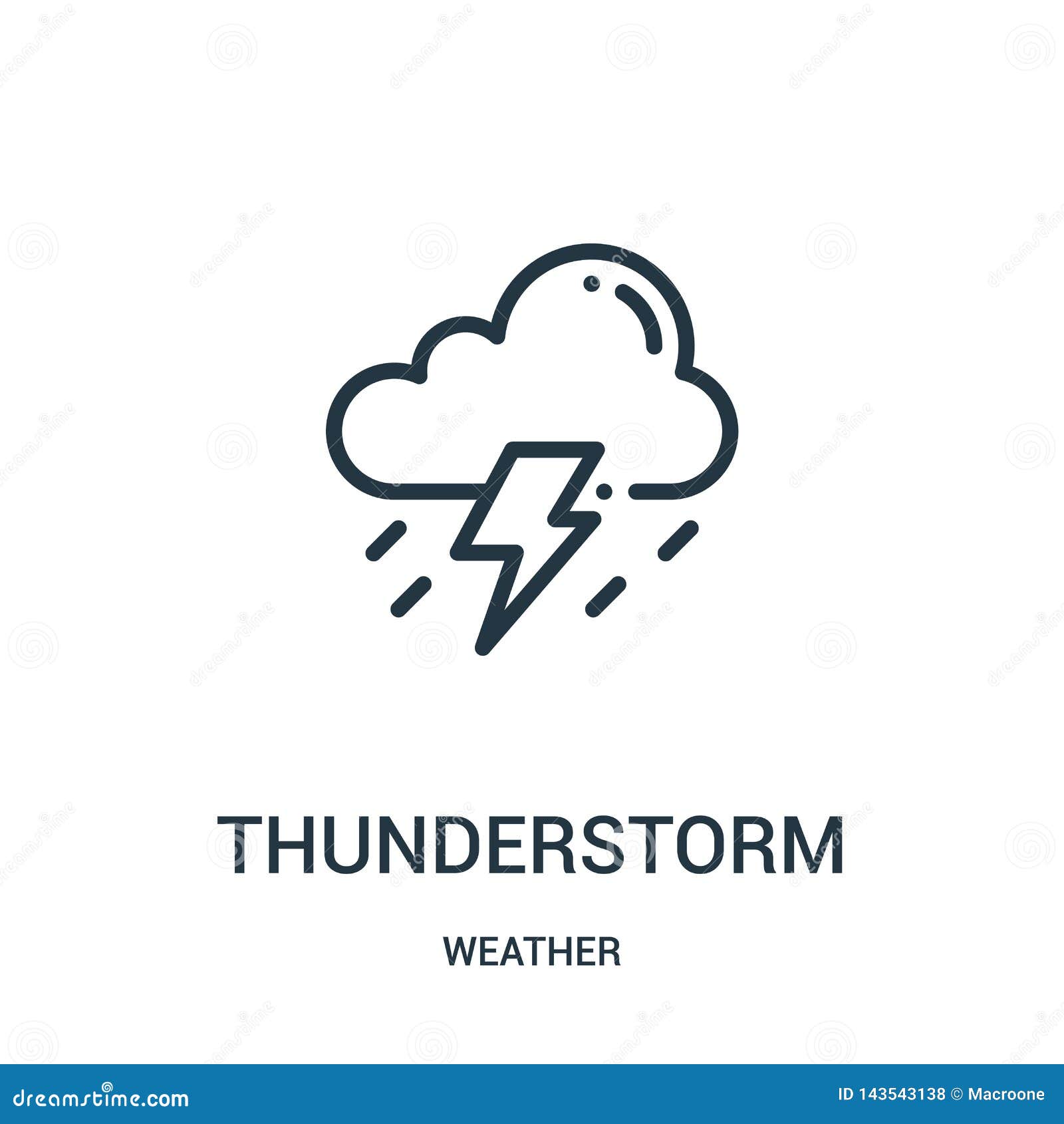 Thunderstorm Icon Vector from Weather Collection. Thin Line ...