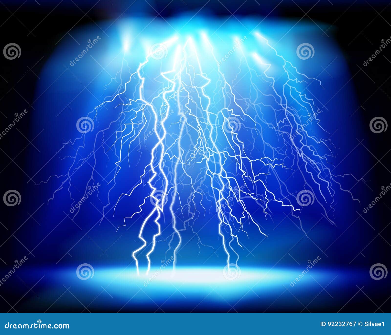 Thunderstorm, Light Show. Vector Illustration. Stock Vector ...