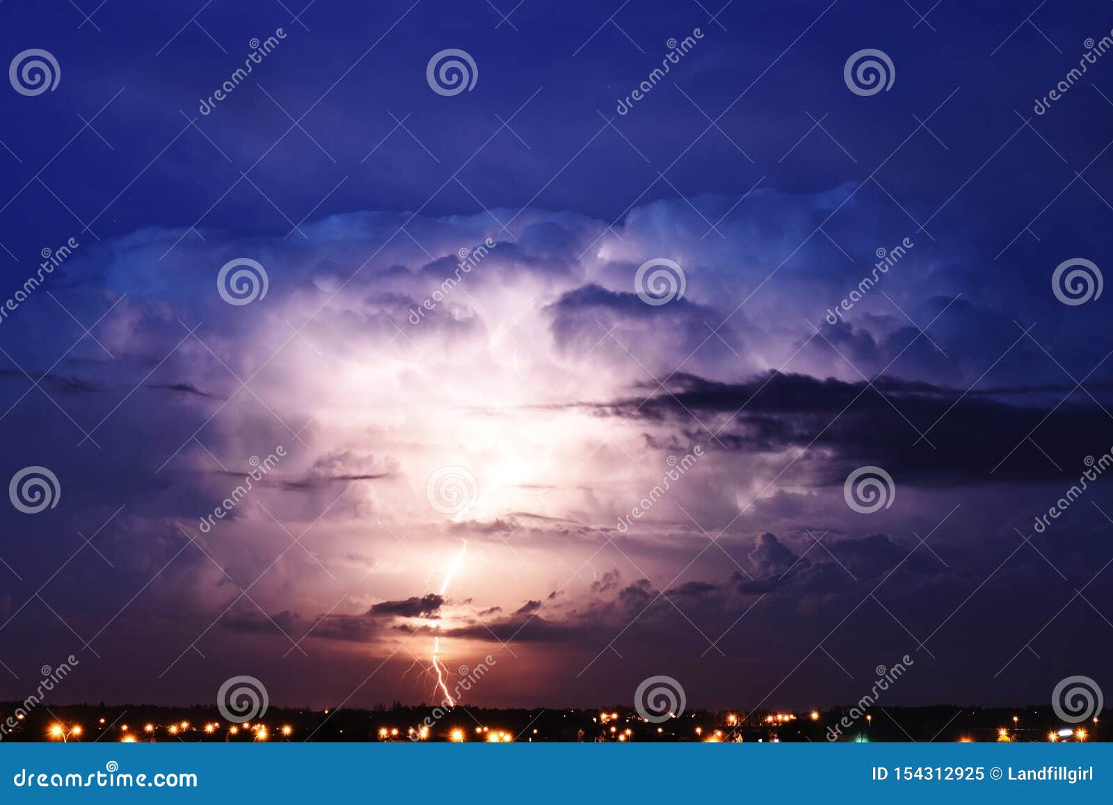 Thunderstorm and Lightening Stock Image - Image of storm, extreme ...