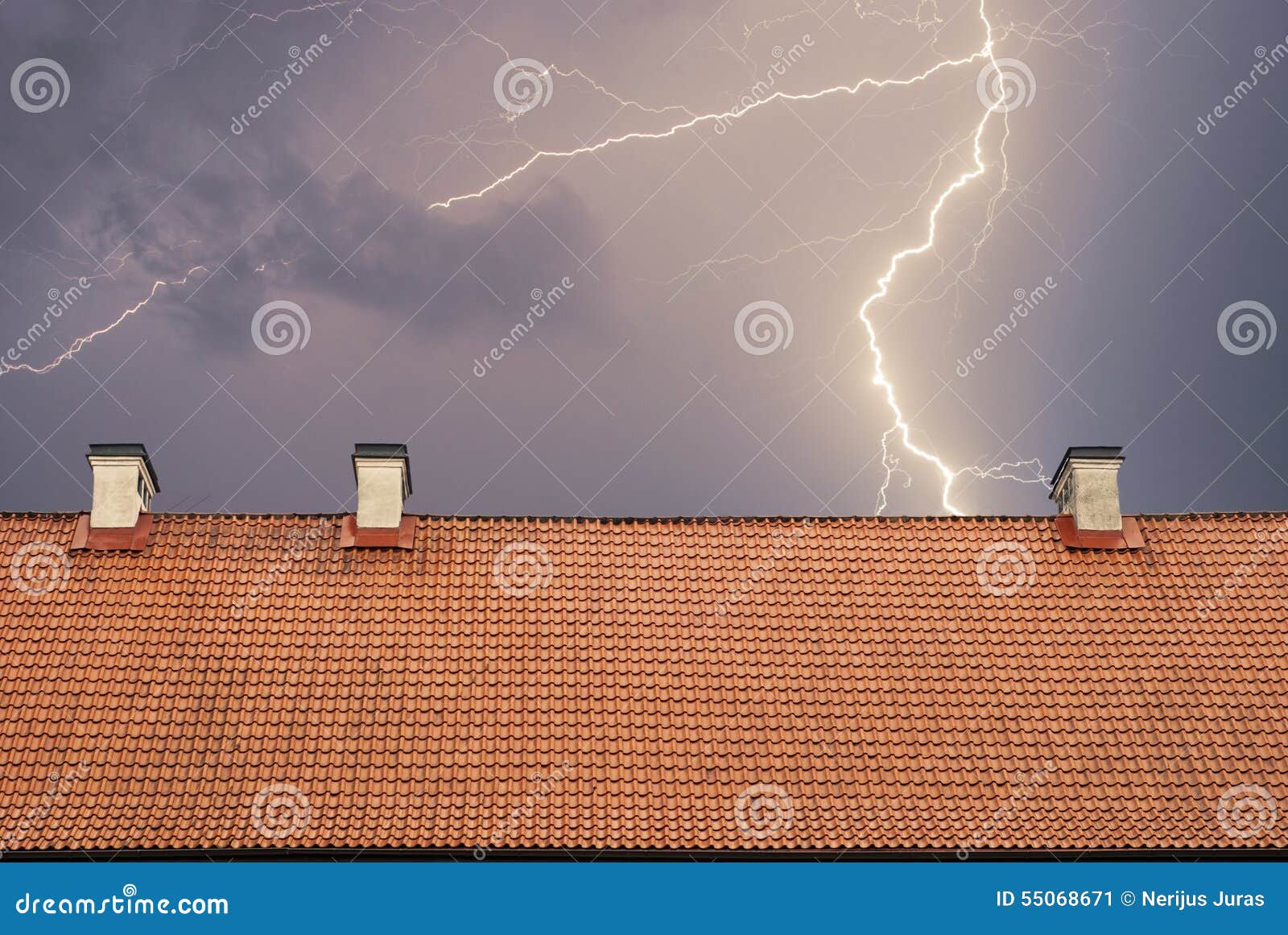 Thunderstorm with Lightening Stock Image - Image of danger, built: 55068671