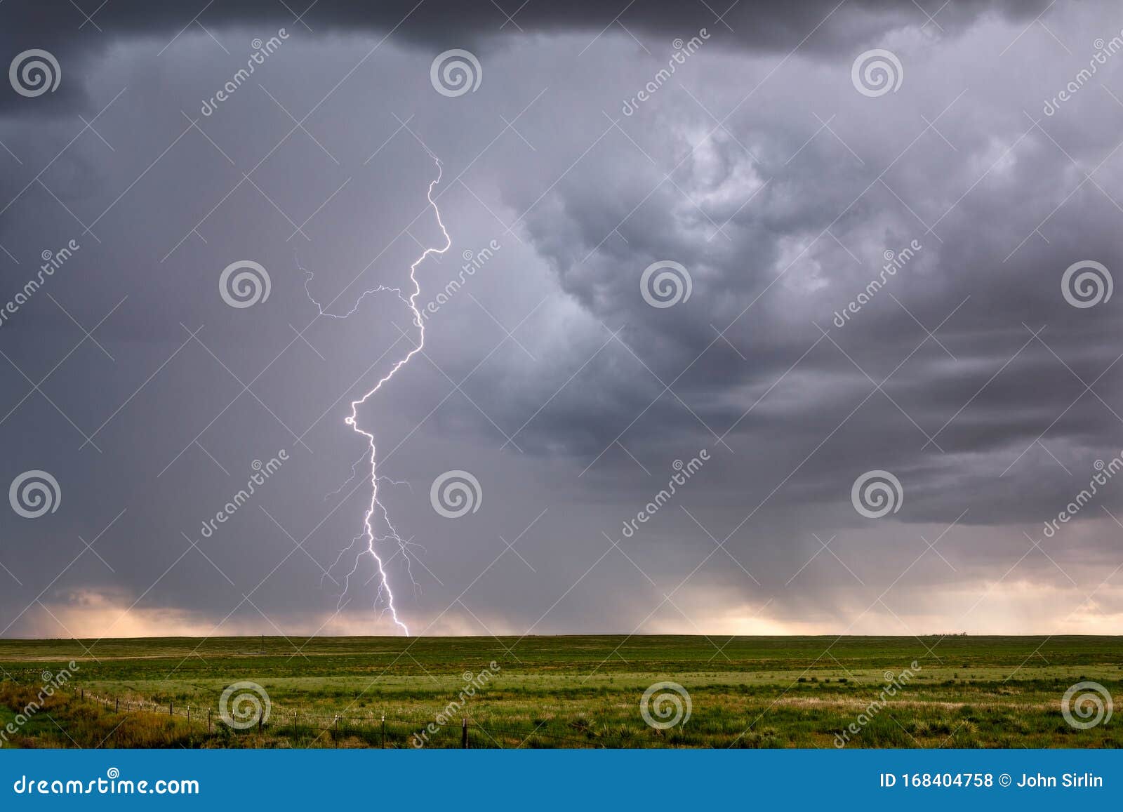 Thunderstorm Lightning Bolt with Storm Clouds Stock Photo - Image of ...