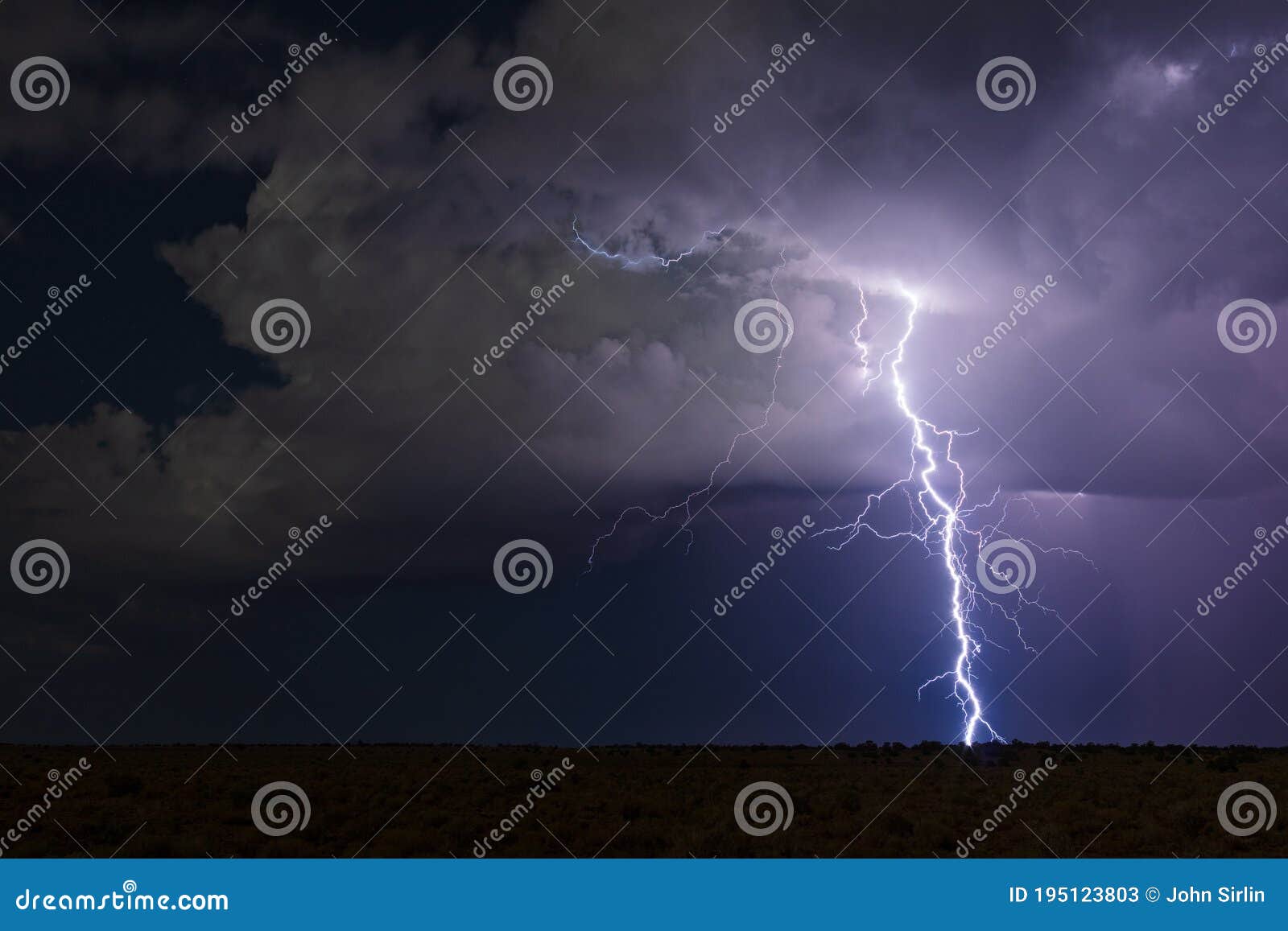 Thunderstorm Lightning Bolt Strike and Storm Clouds Stock Image - Image ...