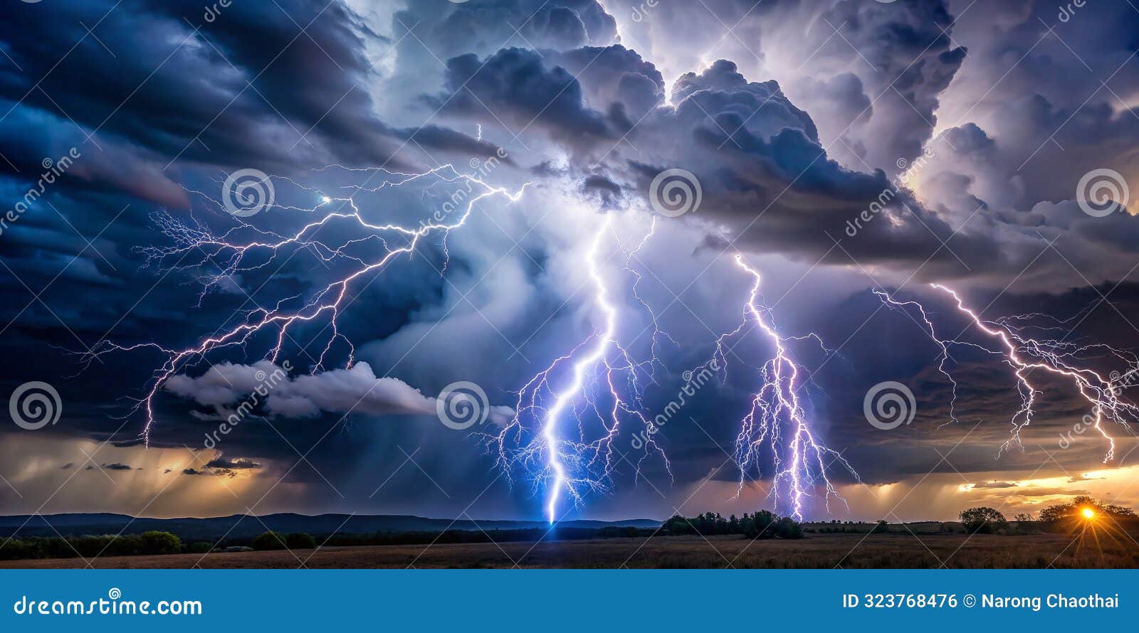 Thunderstorm and Lightning Cell Storm Clouds Creative AI Stock ...