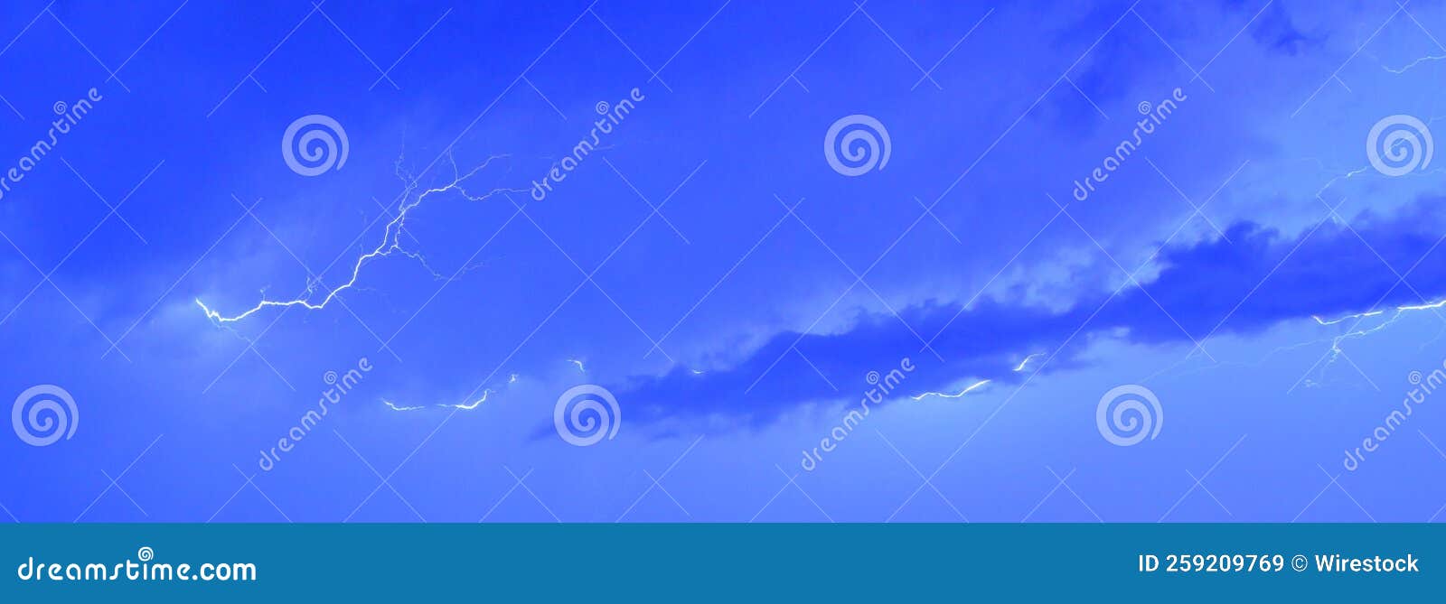 Thunderstorm Lightning among the Dense Cloudy Sky Stock Image - Image ...
