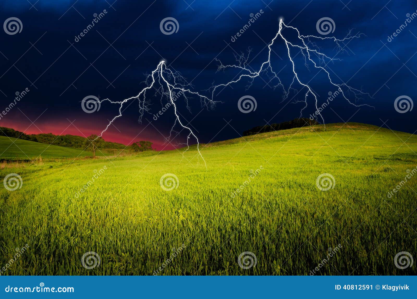 Thunderstorm with Lightning Stock Image - Image of bright, light: 40812591