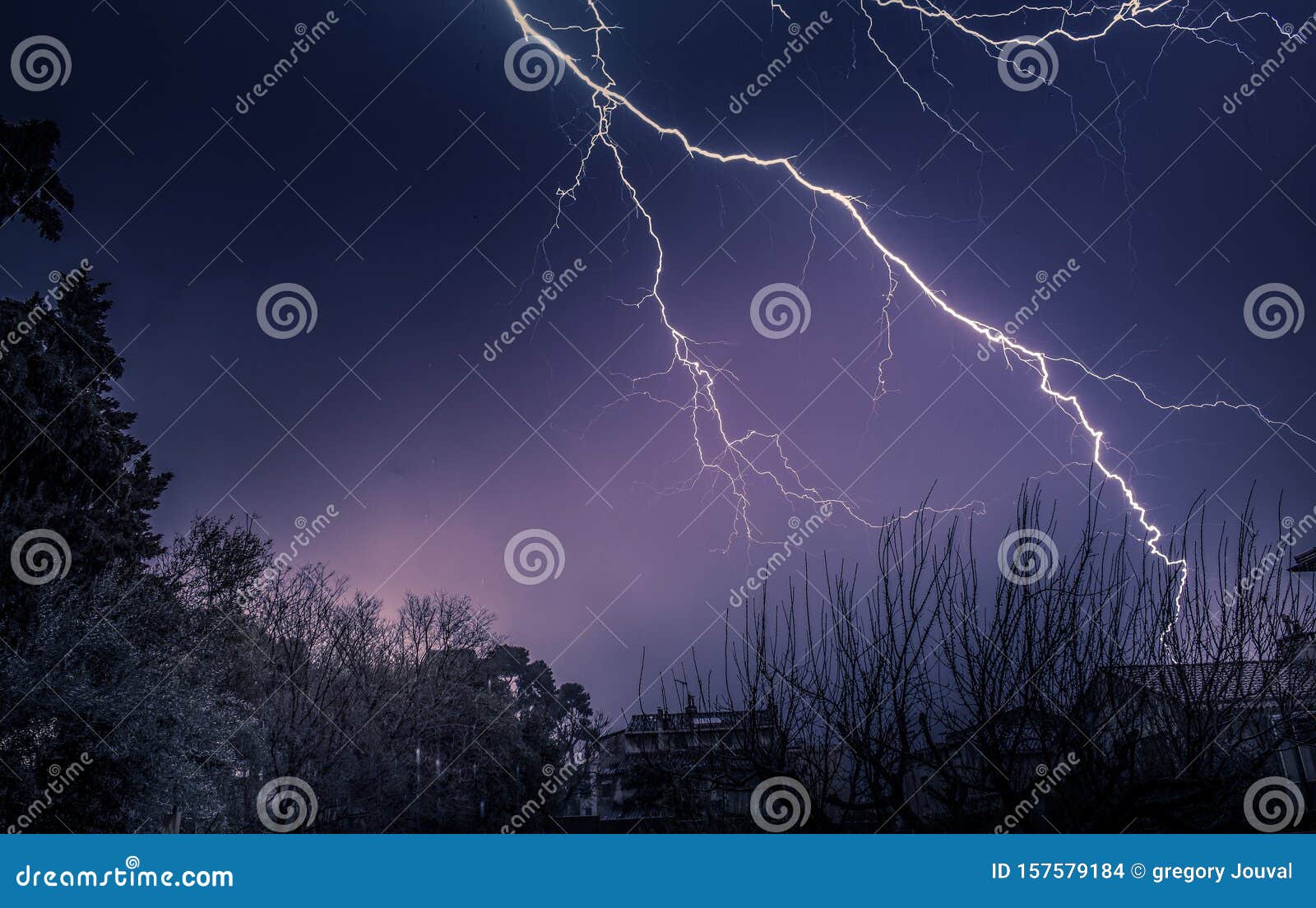 Thunderstorm stock photo. Image of thunderstorm, night - 157579184
