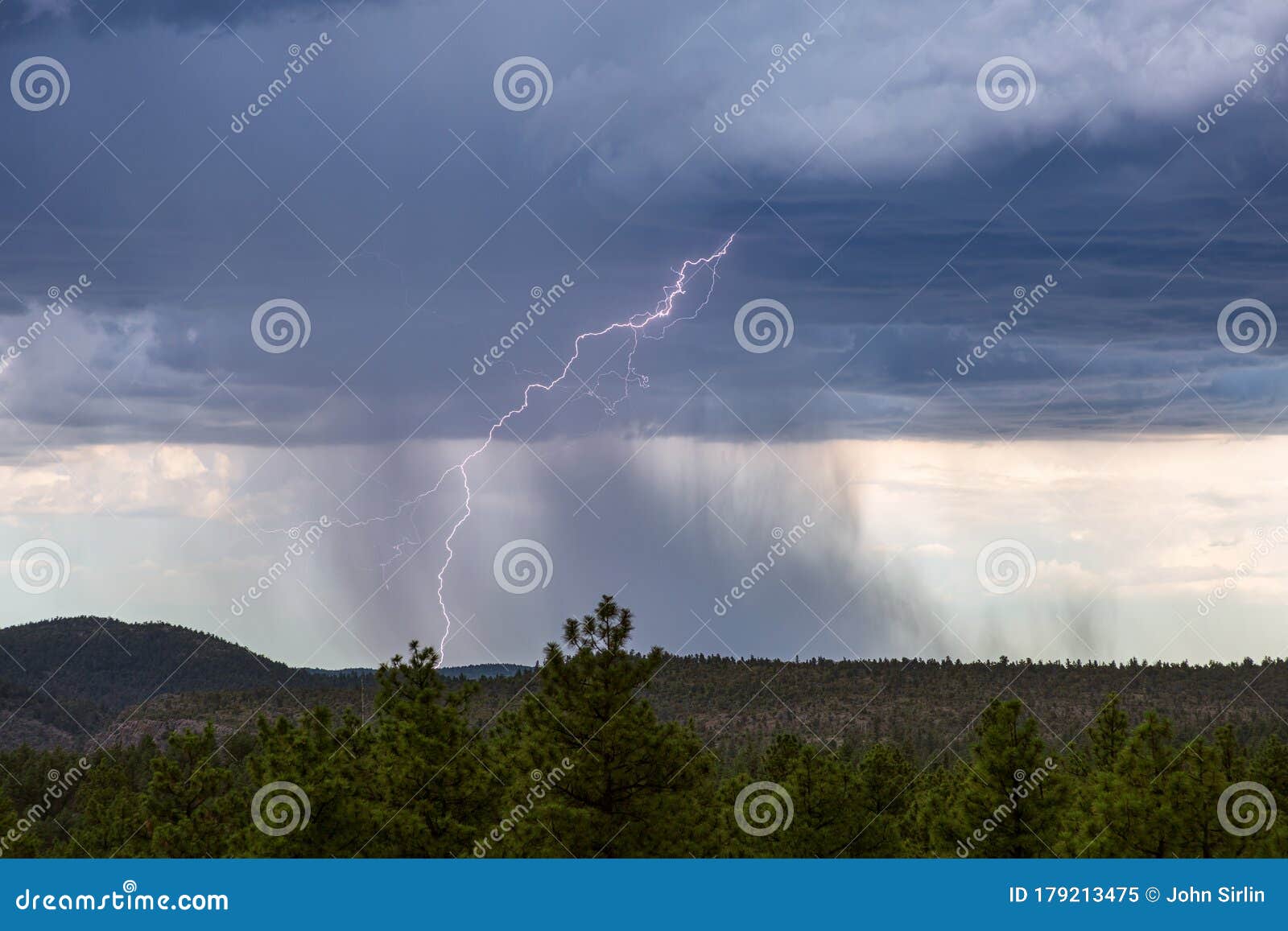 Thunderstorm Lightning Strike and Dark Clouds Stock Image - Image of ...