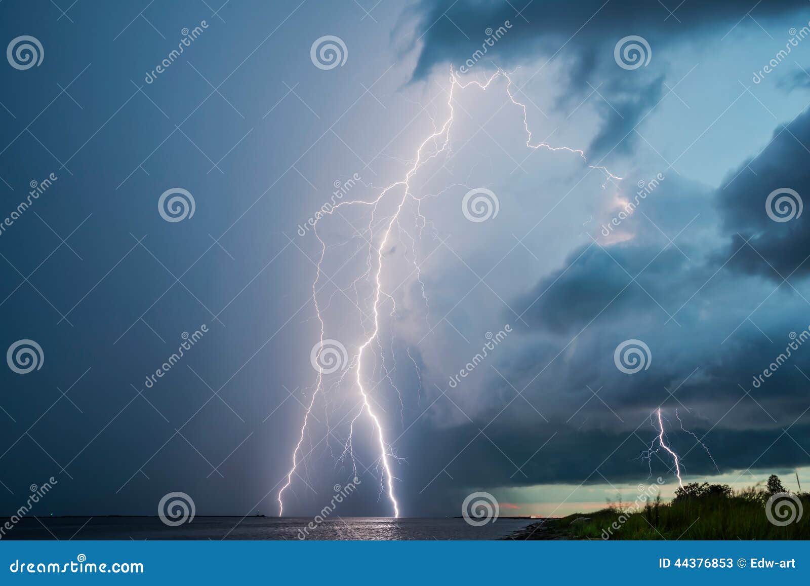 Thunderstorm lightnings stock image. Image of attack - 44376853